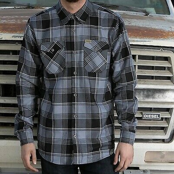 DIXXON | Shirts | Dixxon Flannel Co Adamantium Men M Long Sleeve Black ...